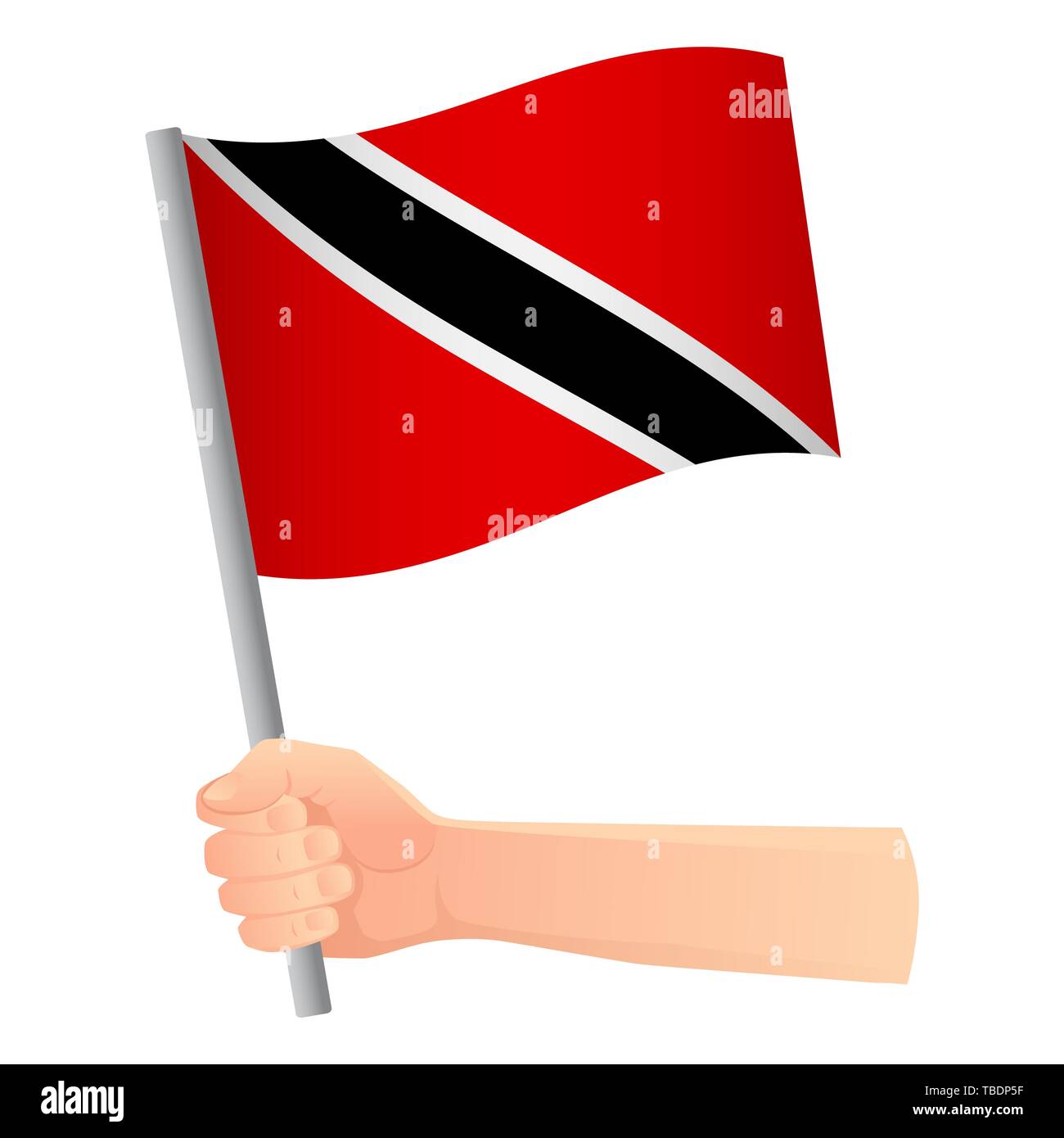 Trinidad And Tobago Flag In Hand Patriotic Background National Flag