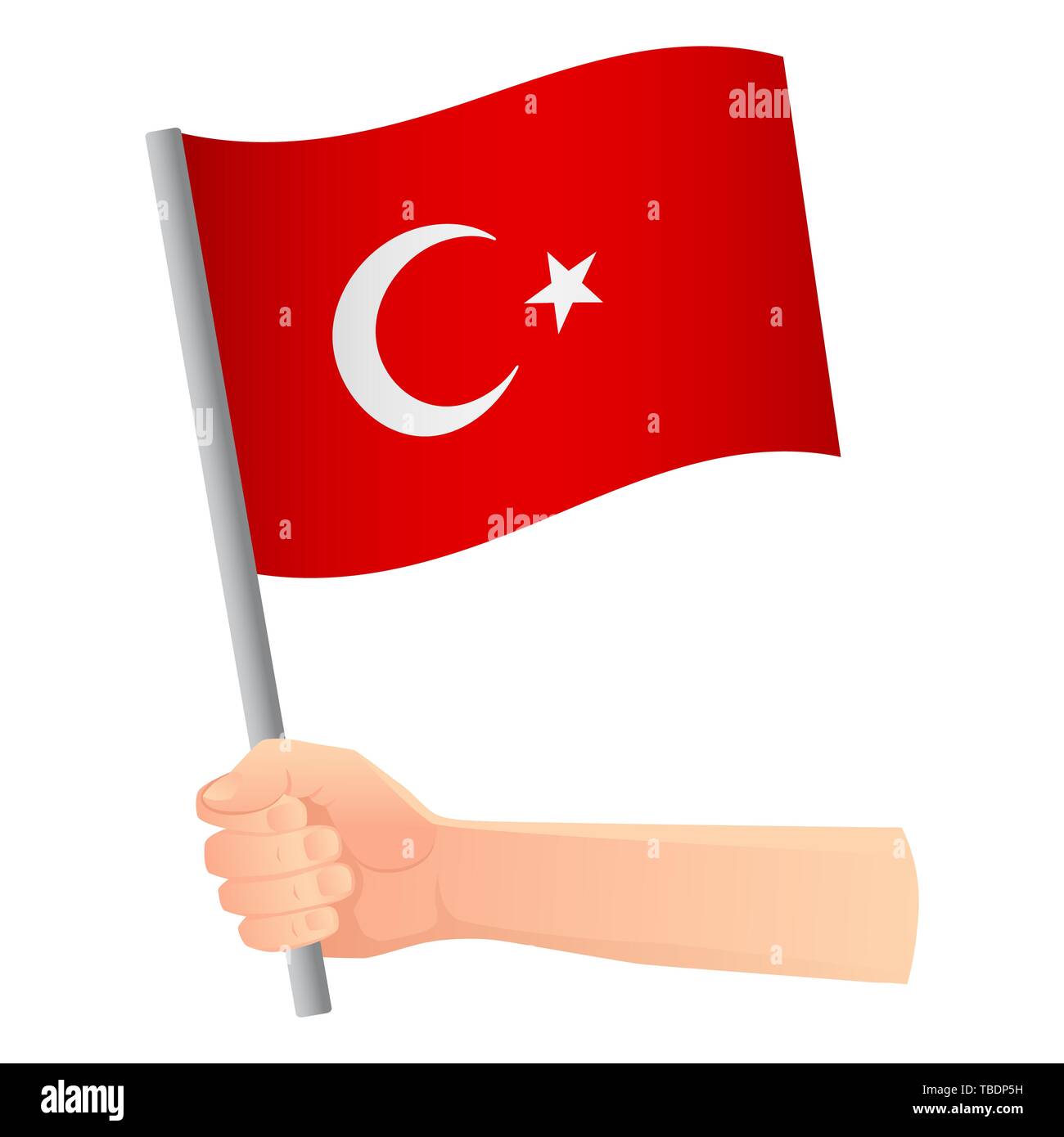 Turkey flag in hand. Patriotic background. National flag of Turkey ...