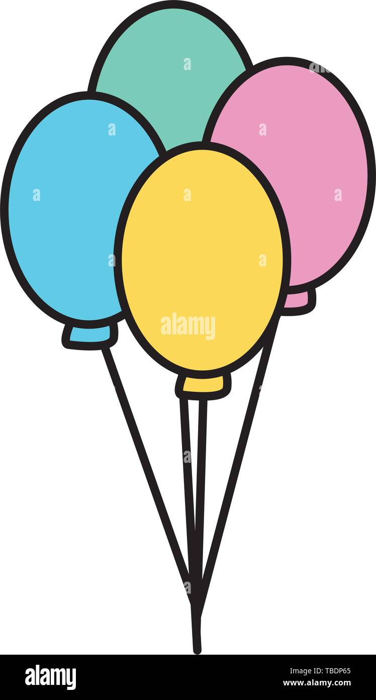 colored balloons party Stock Vector Image & Art - Alamy