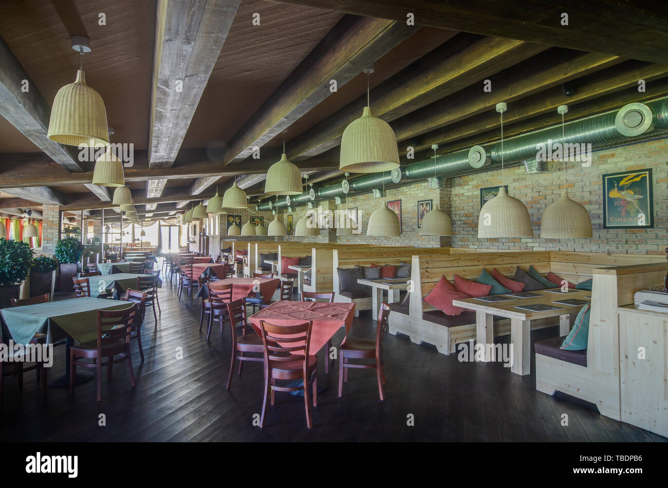 Restaurant interior shot Stock Photo - Alamy