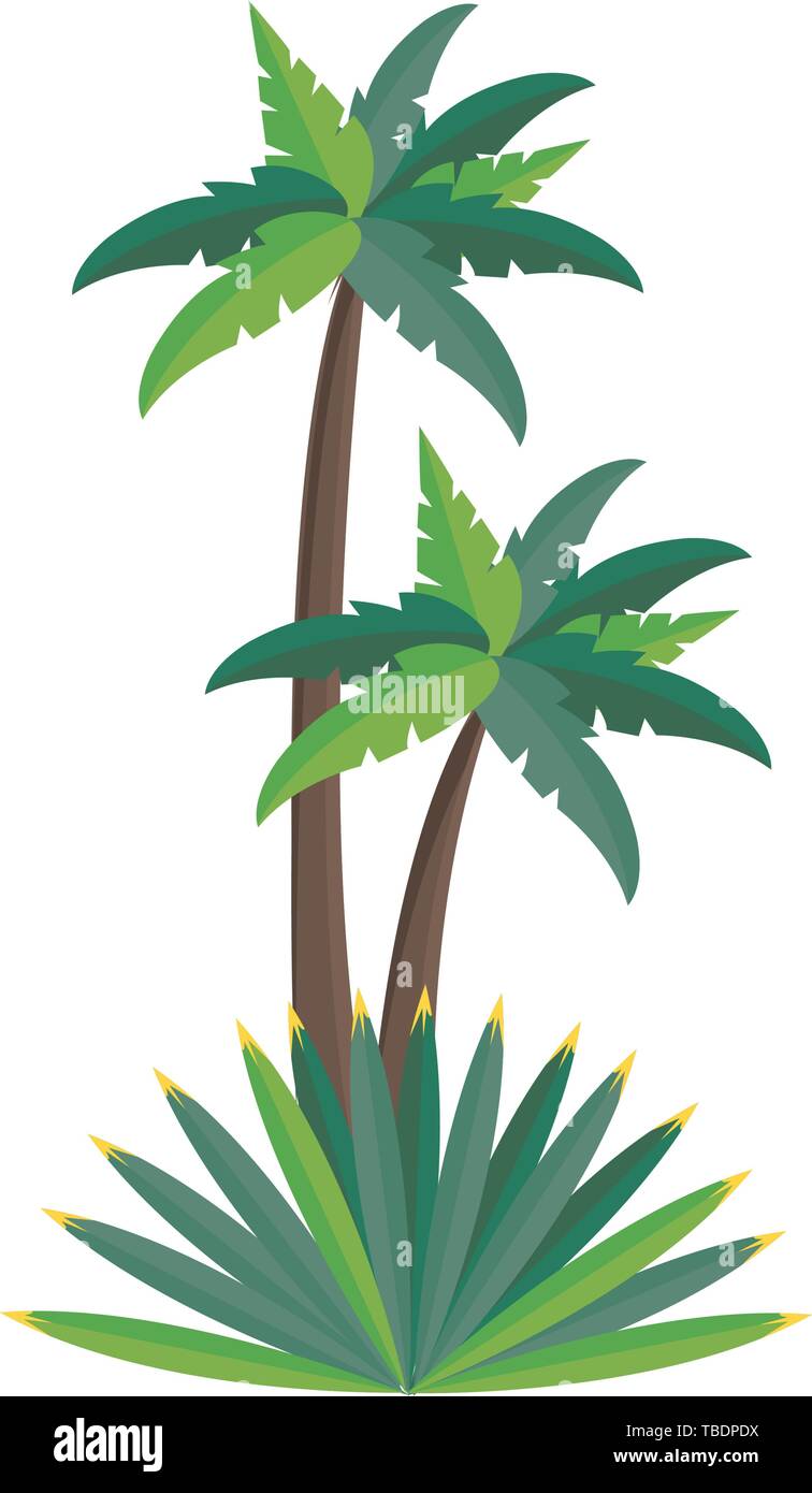 Beach palms trees with leaves cartoon Stock Vector Image & Art - Alamy