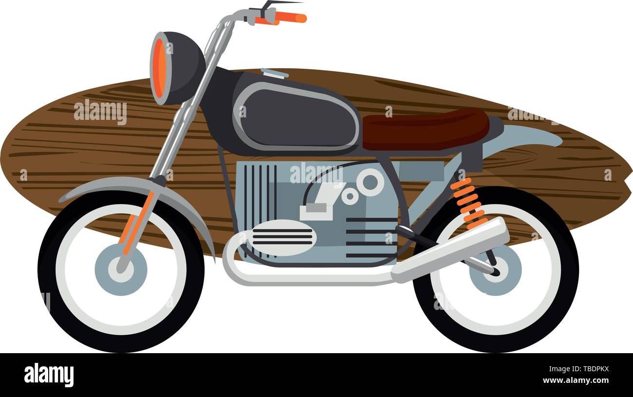 Vintage motorcycle with surf tables cartoon Stock Vector Image & Art ...