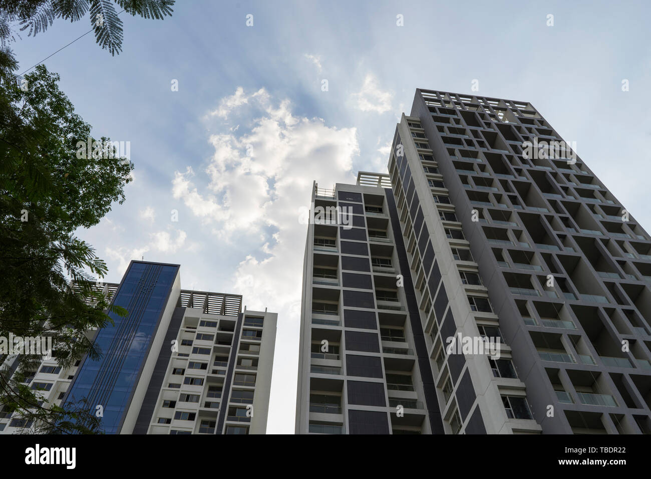 Pune, Maharashtra / India - 03 30 2019. Details of buildings in the ...