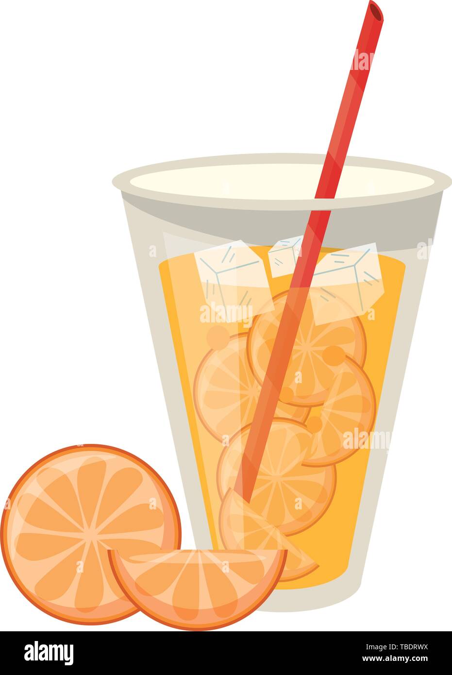 Orange juice with straw cartoon isolated Stock Vector Image & Art - Alamy