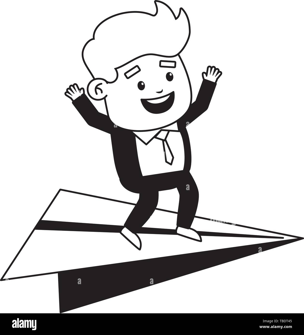 Businessman standing plane Stock Vector Images - Alamy