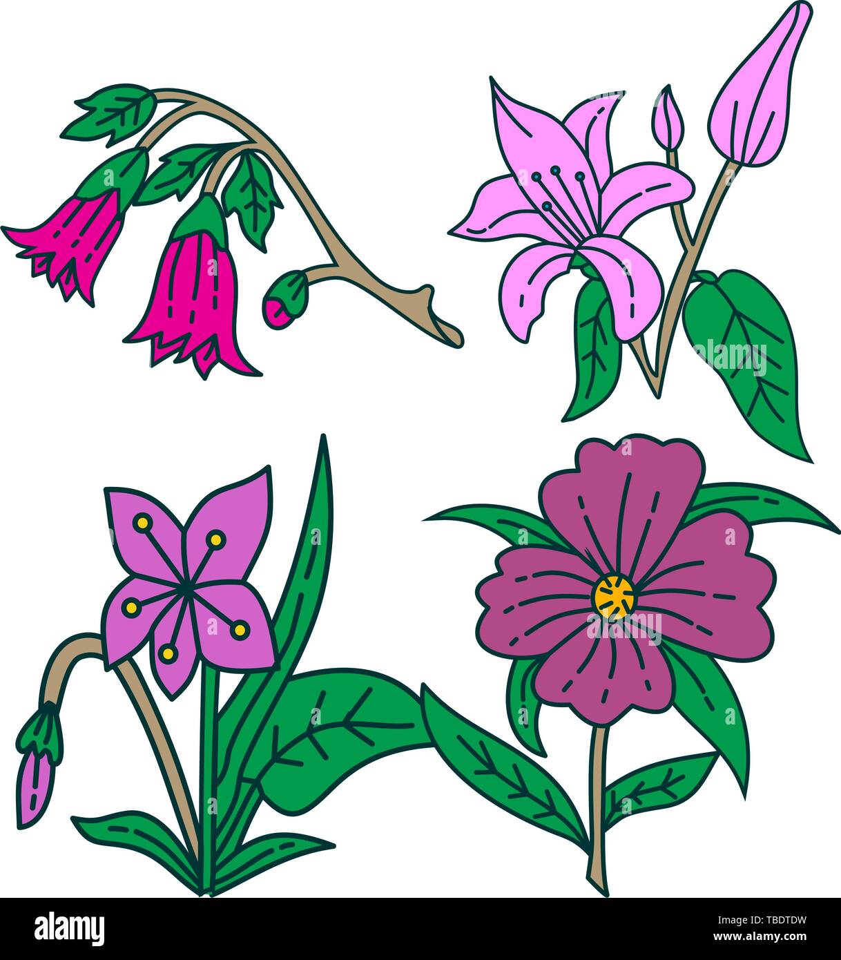 Flower Leaf Illustration Design Template Vector Stock Vector Image ...