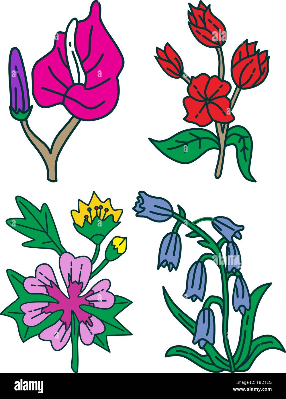 Flower Leaf Illustration Design Template Vector Stock Vector Image ...