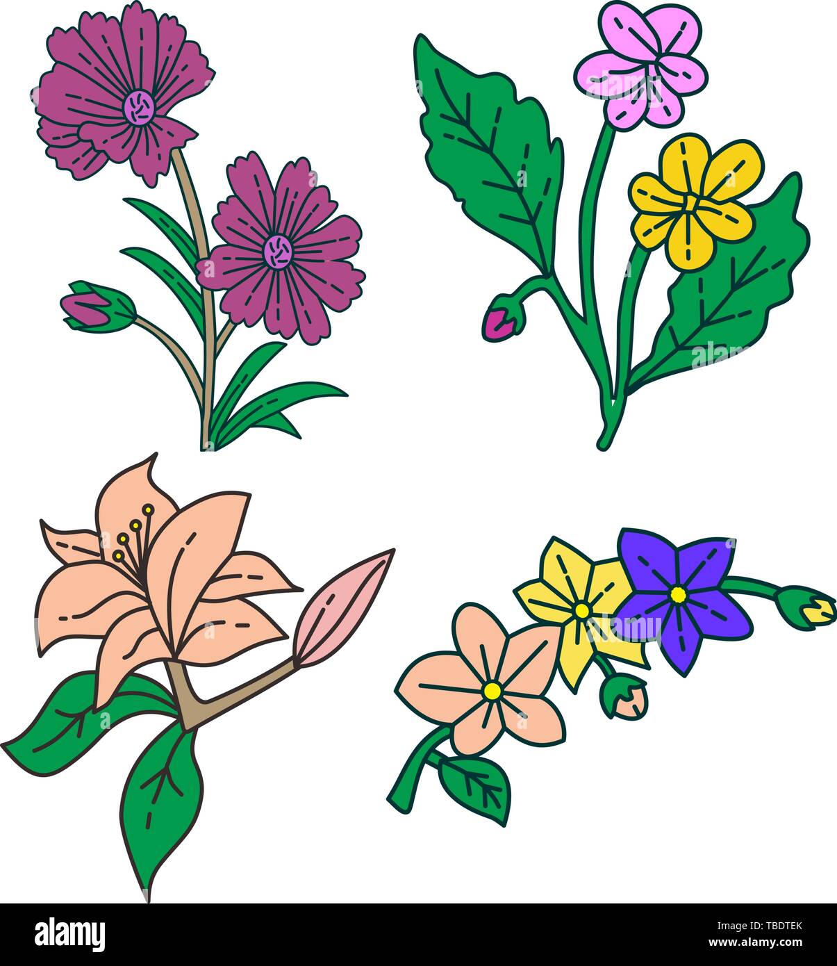 Flower Leaf Illustration Design Template Vector Stock Vector Image ...