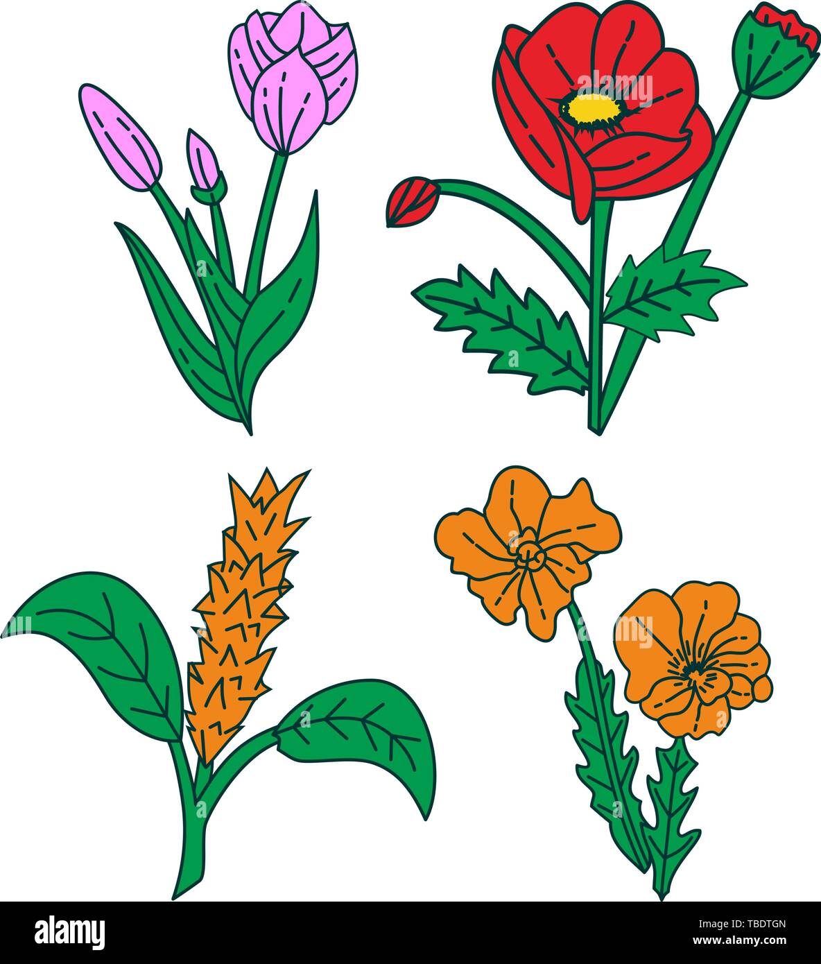 Flower Leaf Illustration Design Template Vector Stock Vector Image ...