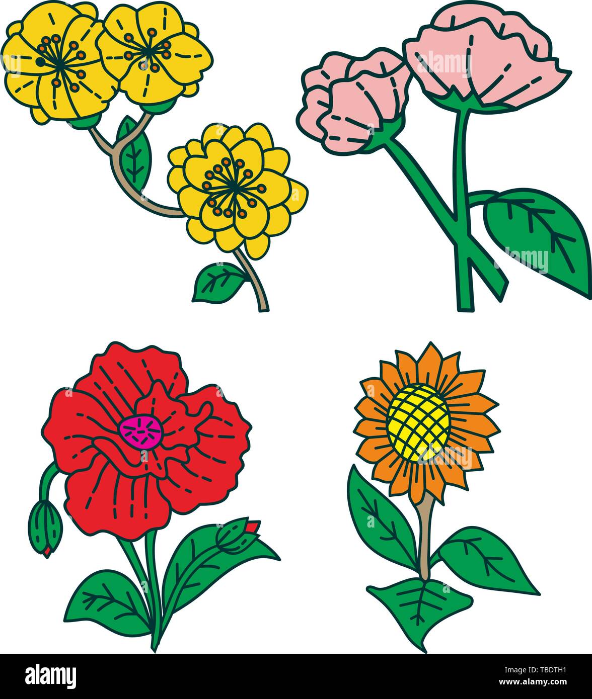 Flower Leaf Illustration Design Template Vector Stock Vector Image ...