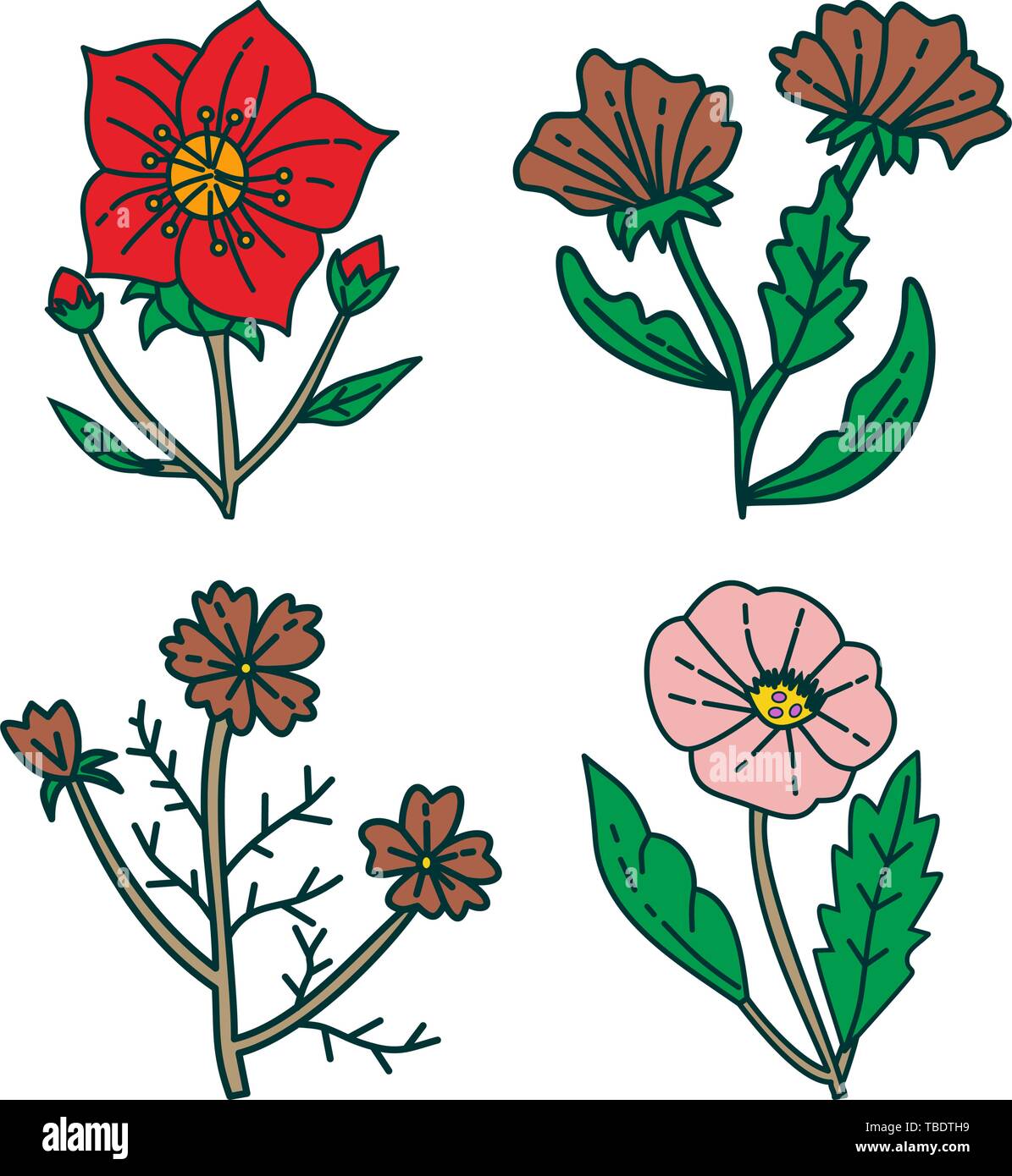 Flower Leaf Illustration Design Template Vector Stock Vector Image ...