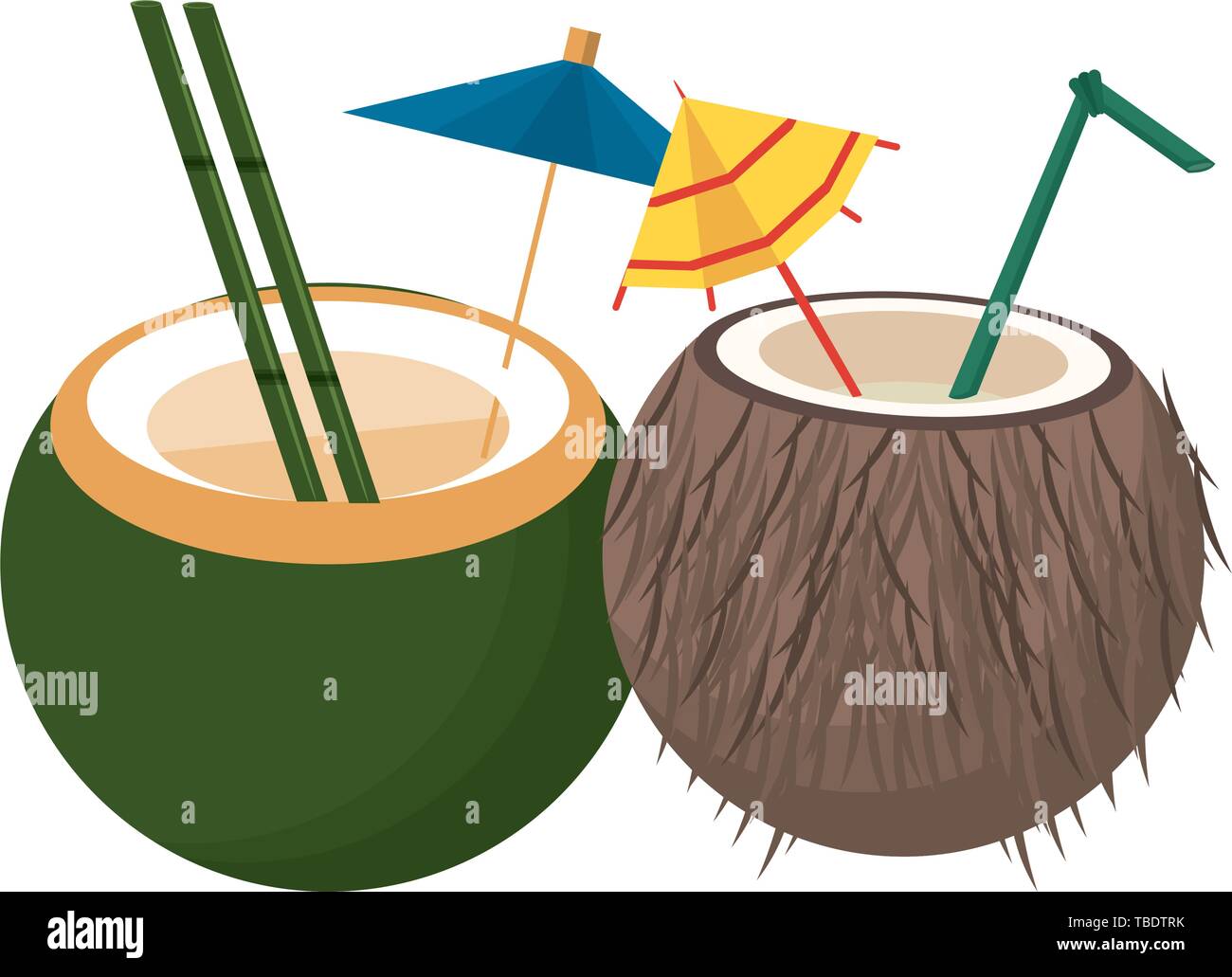Summer beach cocktails cartoon isolated Stock Vector Image & Art - Alamy