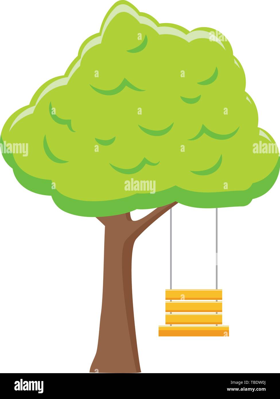 tree with swing Stock Vector Image & Art - Alamy