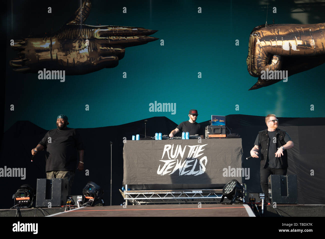 London, UK. 31st May, 2019. Run The Jewels performing on stage at the ...