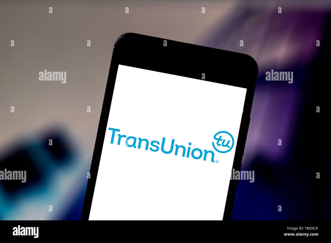Brazil. 31st May, 2019. In this photo illustration the TransUnion logo ...