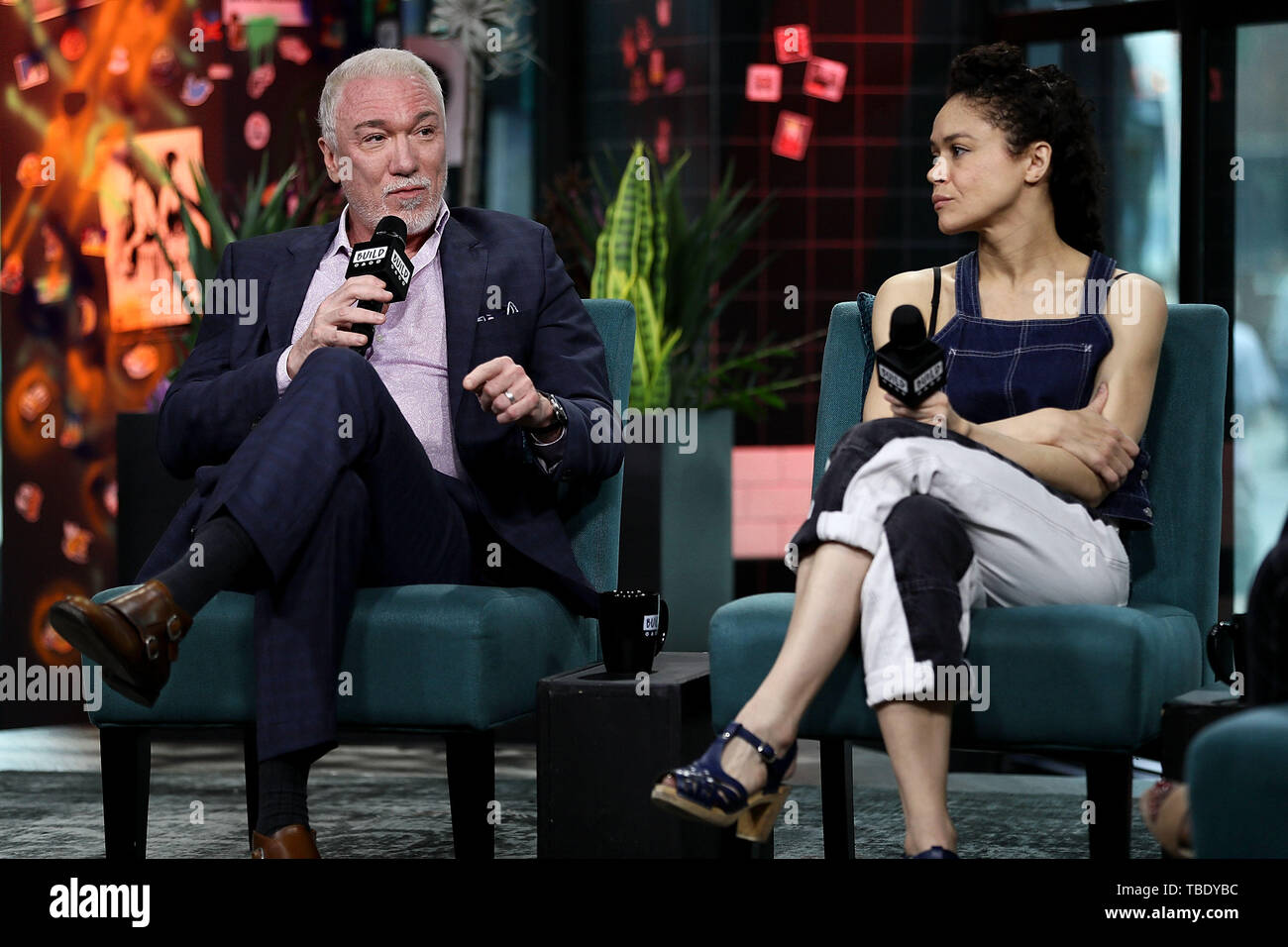 New York, USA. 31 May, 2019. Patrick Page, Amber Gray at the BUILD ...