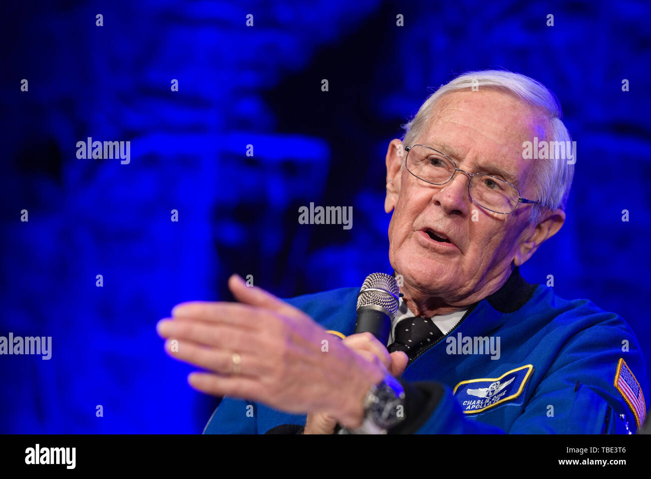 Munich, Germany. 01st June, 2019. Charlie Duke, former US astronaut ...