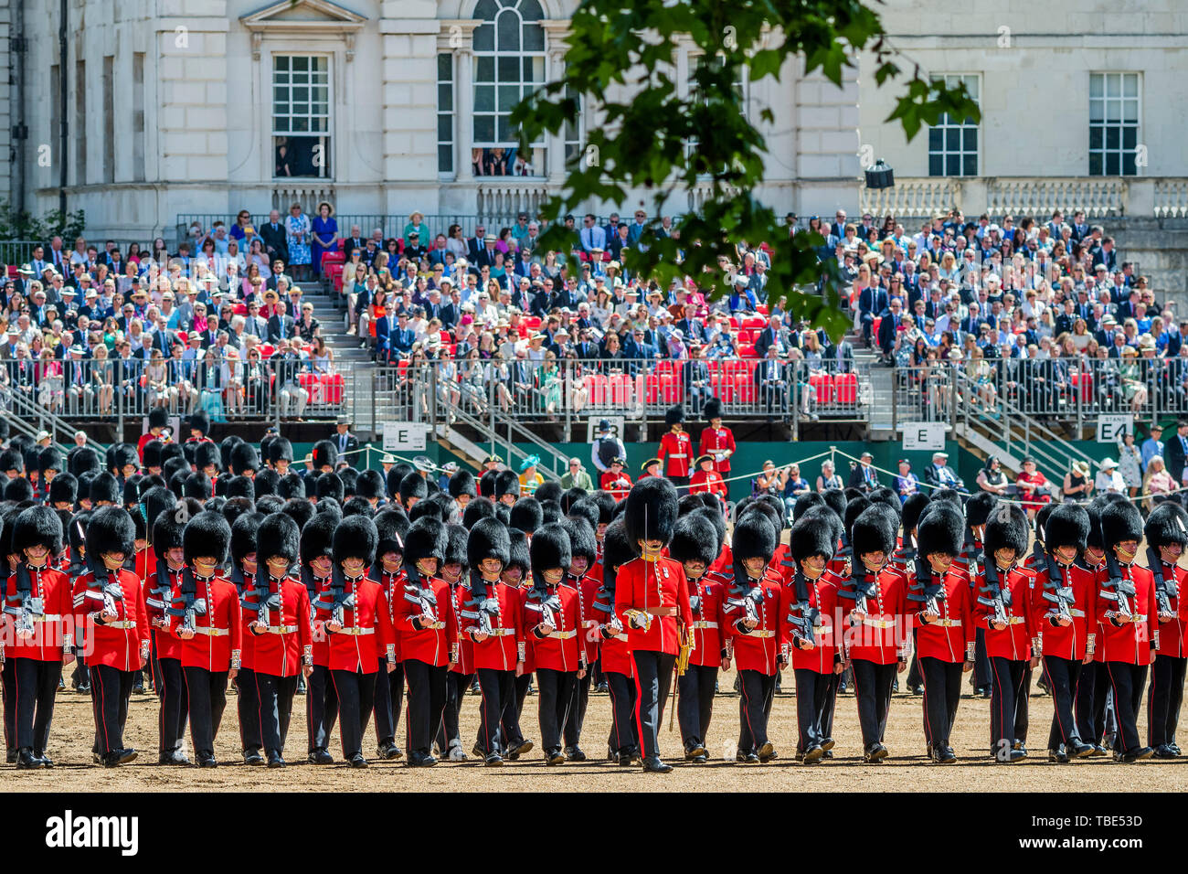 London, UK. 1st June 2019. The Guards regiments march past in slow and ...