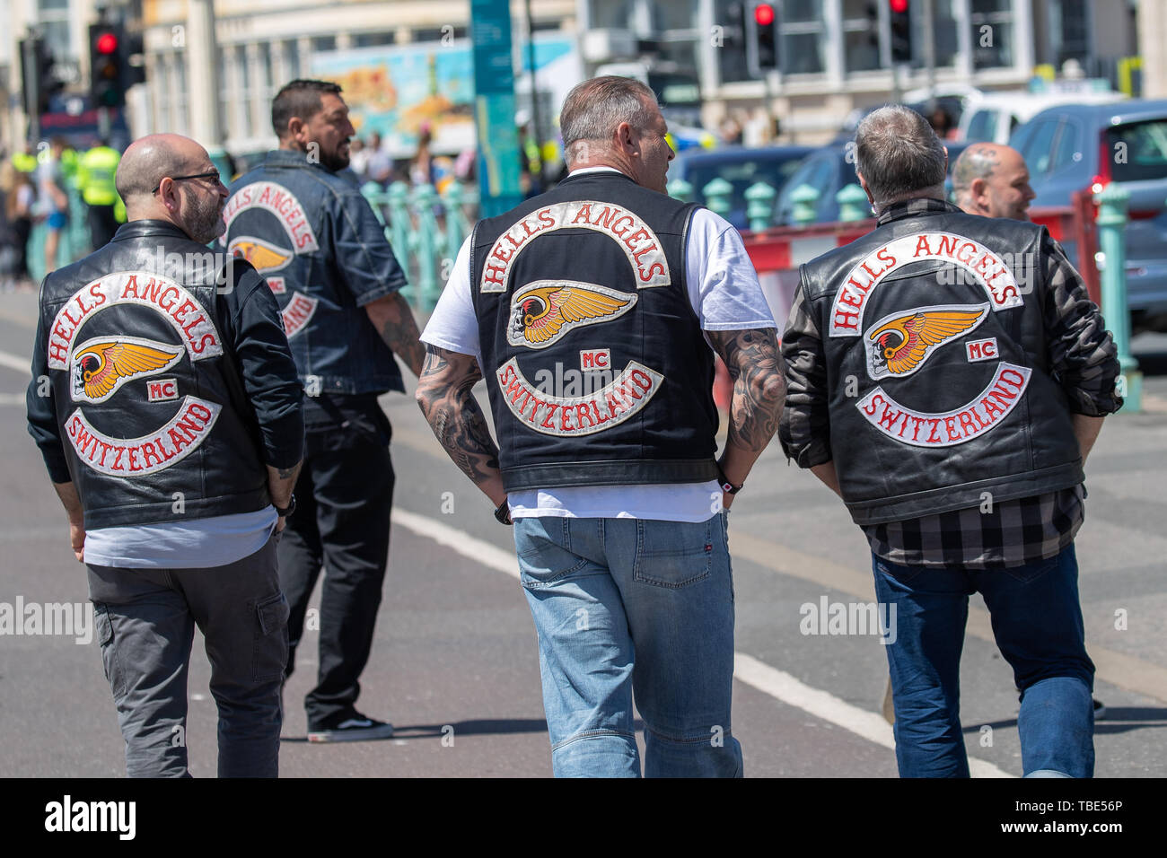 Brighton, UK. Saturday 1 June 2019. Thousands of Hells Angels bikers ...