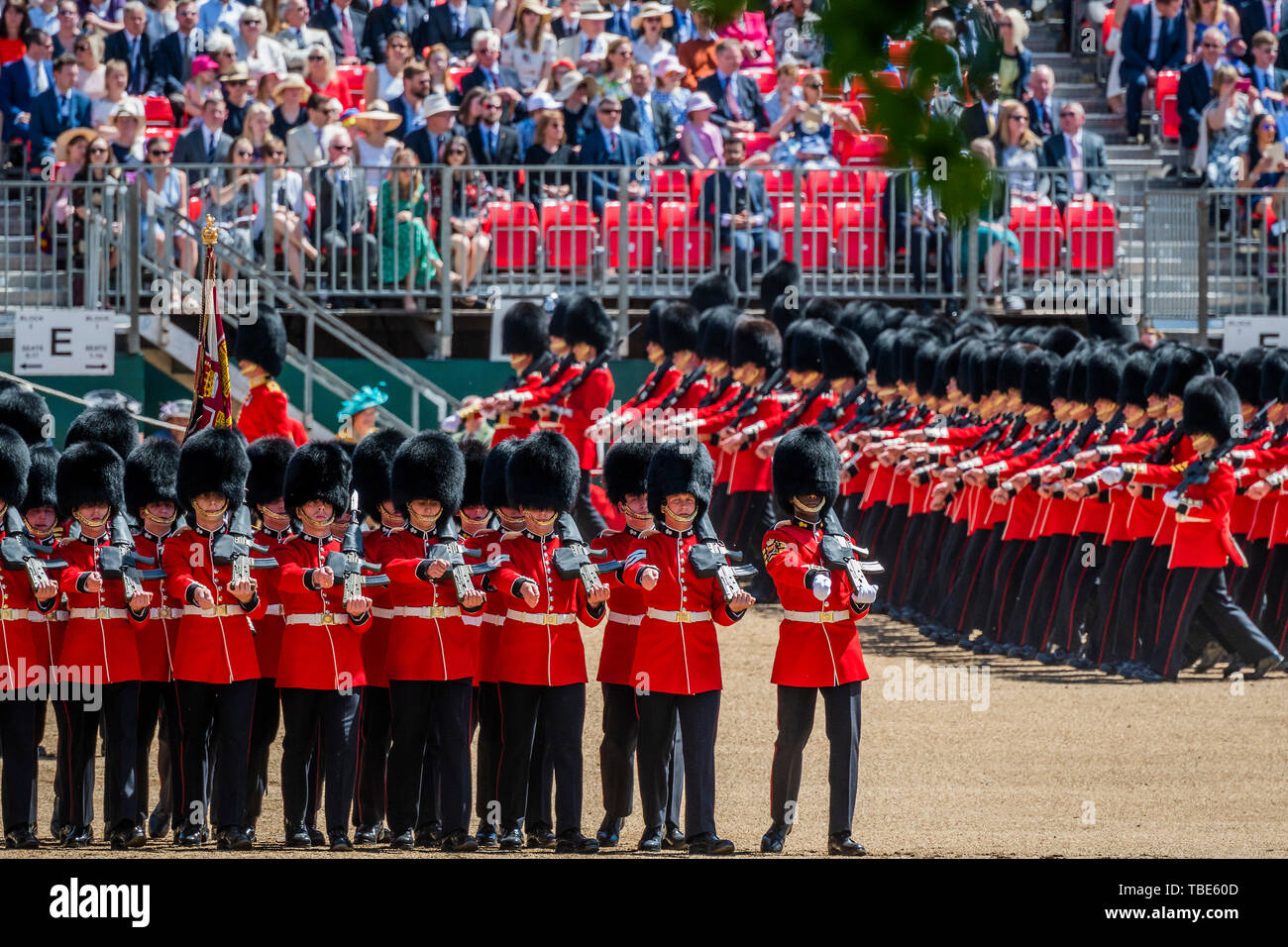 The Guards regiments march past in slow and quick time - The parade on ...