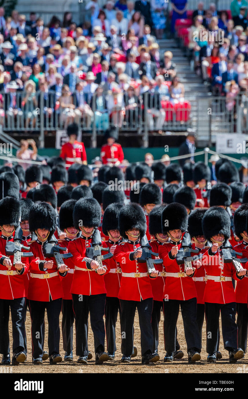 The Guards regiments march past in slow and quick time - The parade on ...