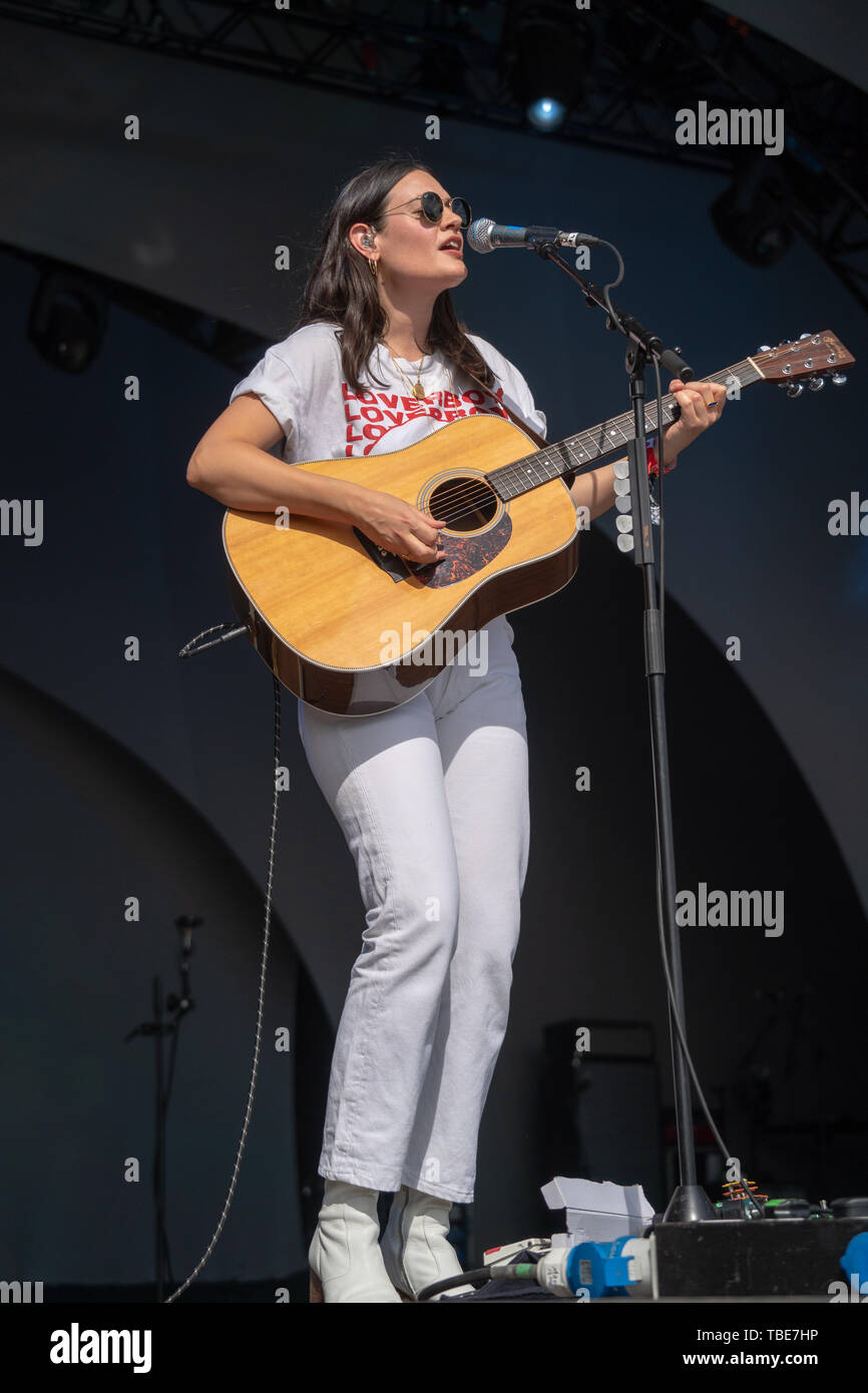 London, UK. Saturday, 1 June, 2019. The Staves performing on stage at ...