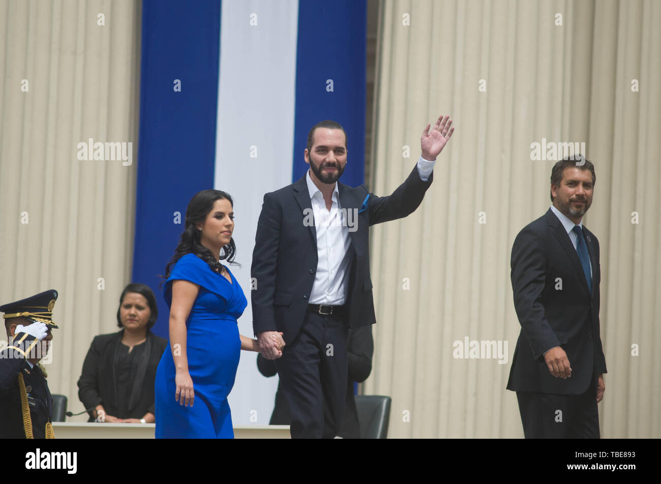 San Salvador, El Salvador. 2nd June, 2019. NAYIB BUKELE and his wife ...