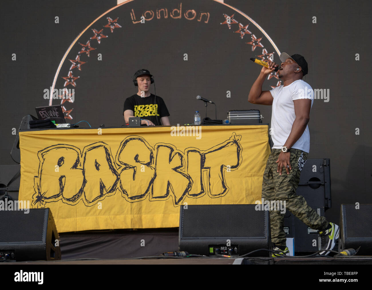 London, UK. Saturday, 1 June, 2019. Dizzy Rascal performing on stage at ...