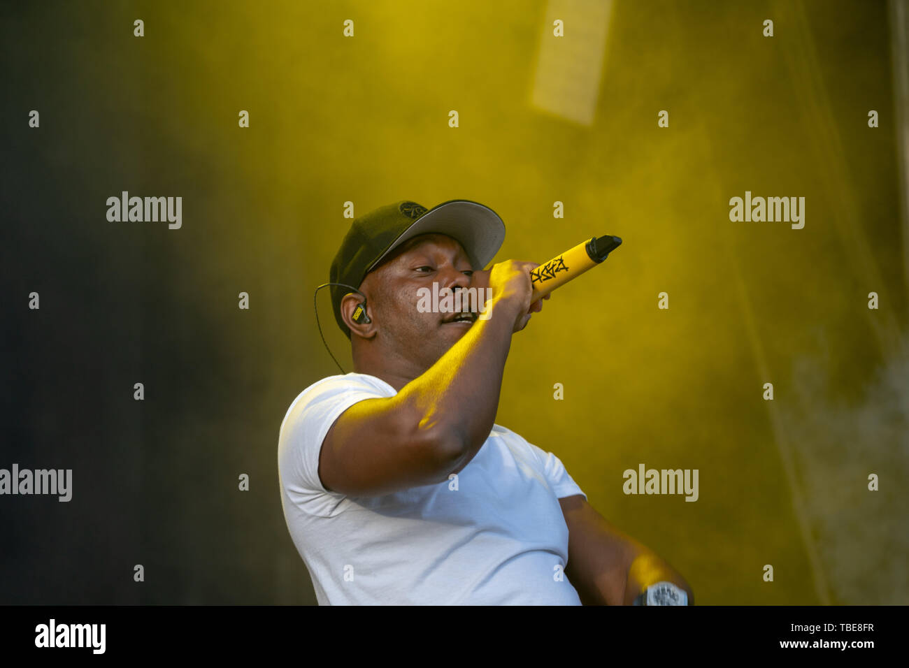 London, UK. Saturday, 1 June, 2019. Dizzy Rascal performing on stage at ...