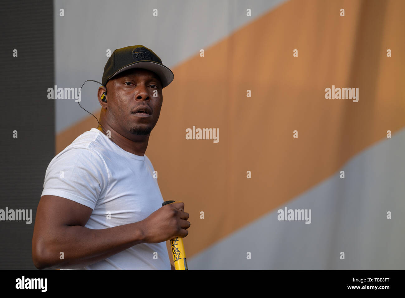London, UK. Saturday, 1 June, 2019. Dizzy Rascal performing on stage at ...