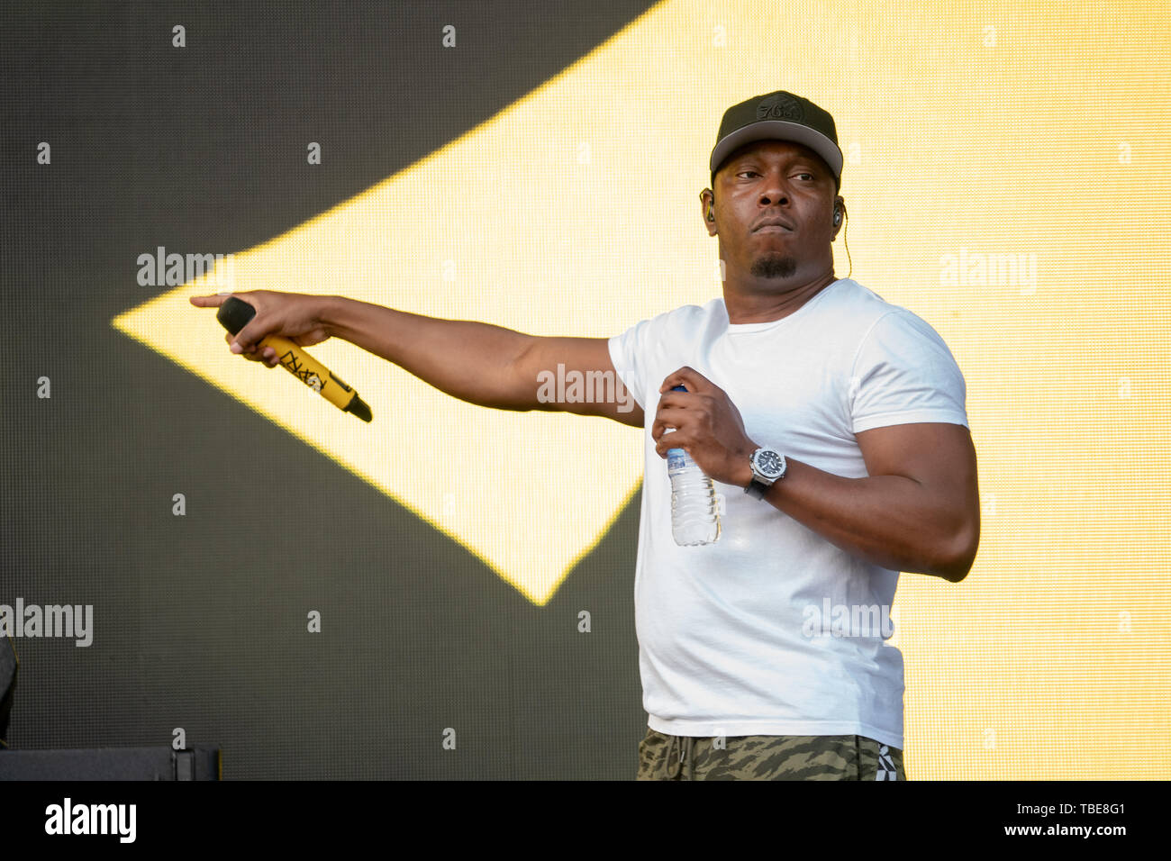 London, UK. Saturday, 1 June, 2019. Dizzy Rascal performing on stage at ...