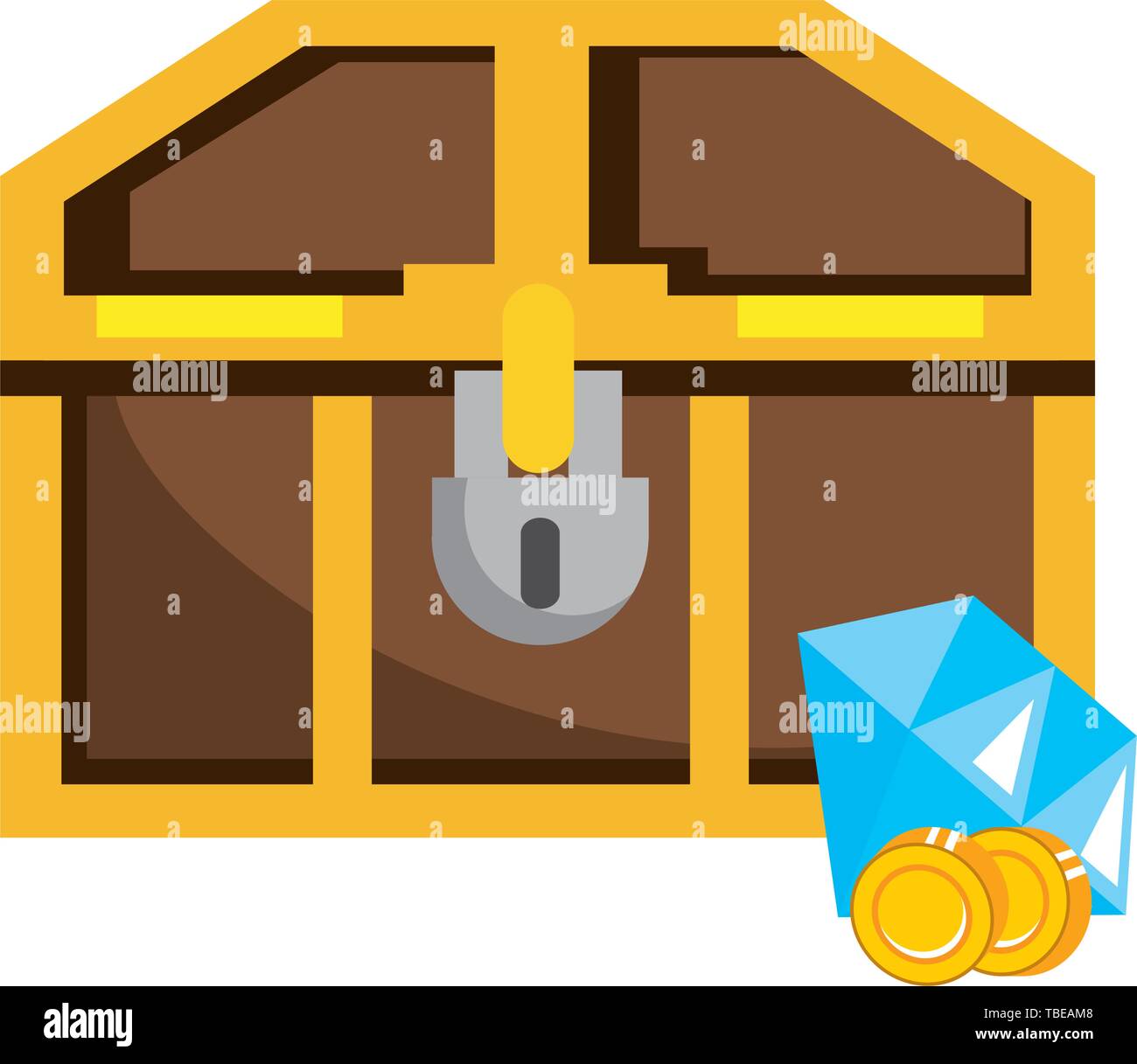 Treasure chest design, Box vintage gold wealth pirate ancient antique ...