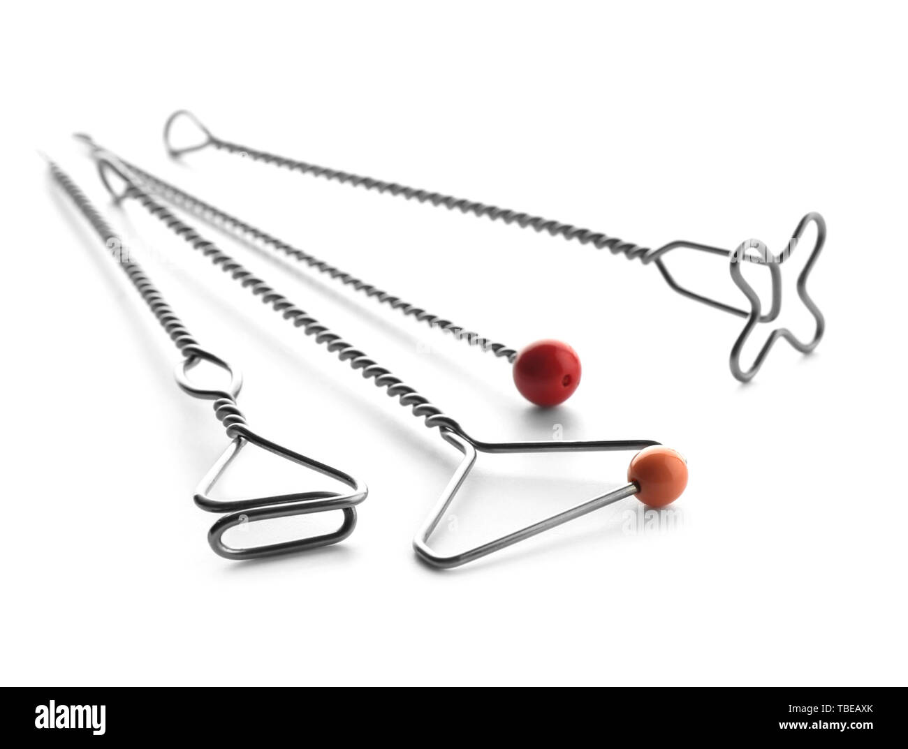 Logopedic probes for speech correction on white background Stock Photo ...