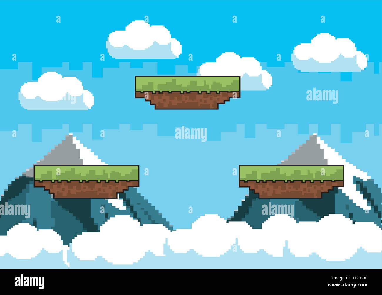 Arcade game world design, Pixel scene art retro and videogame theme ...