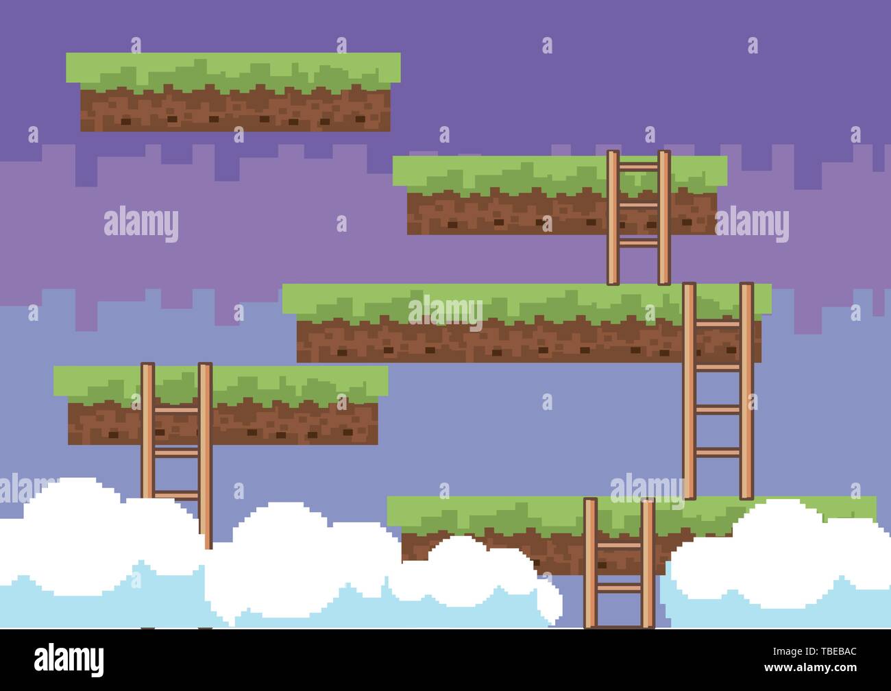 Arcade game world design, Pixel scene art retro and videogame theme ...