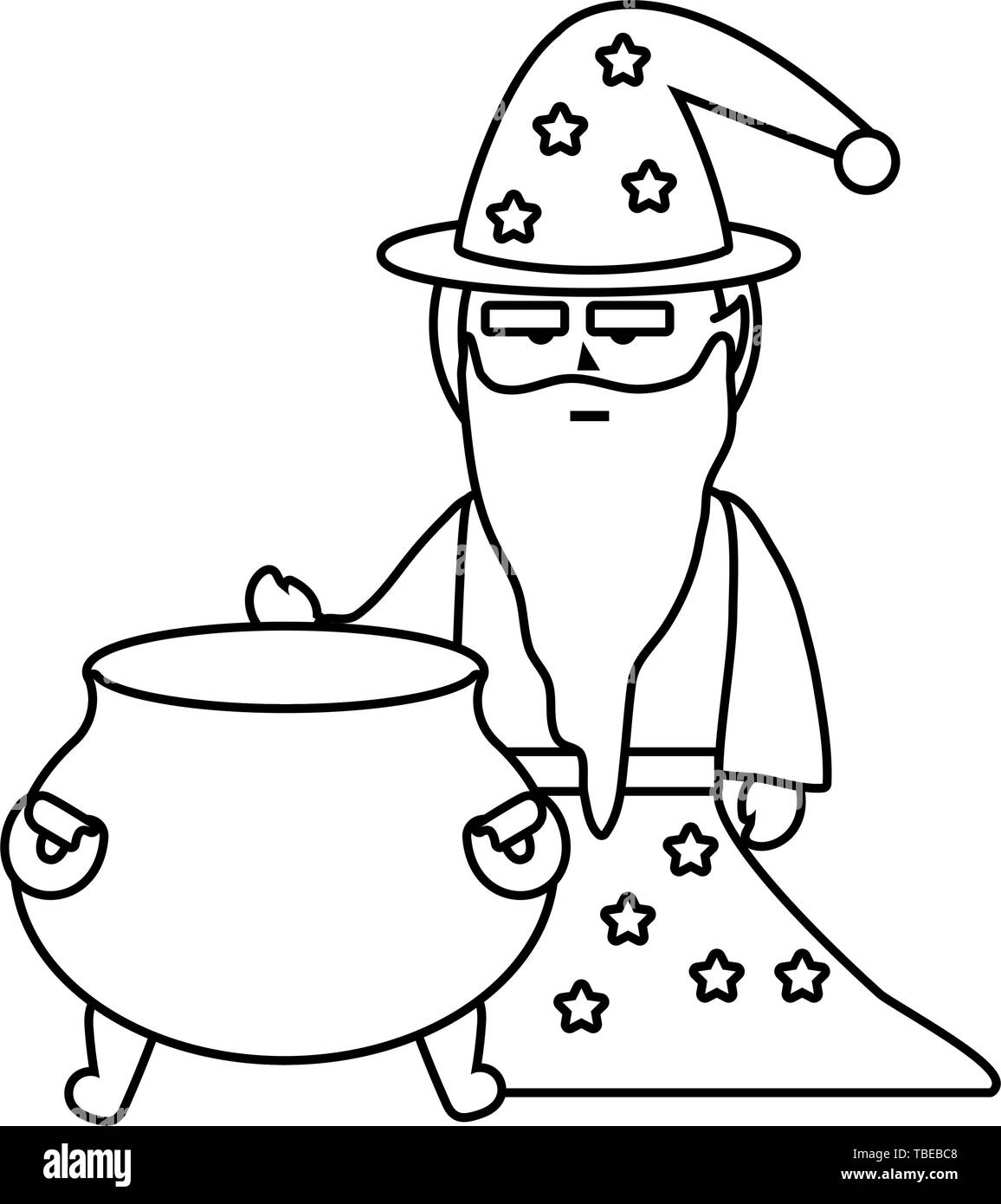 Medieval magician design, fantasy magic wizard man witchcraft and fairy ...