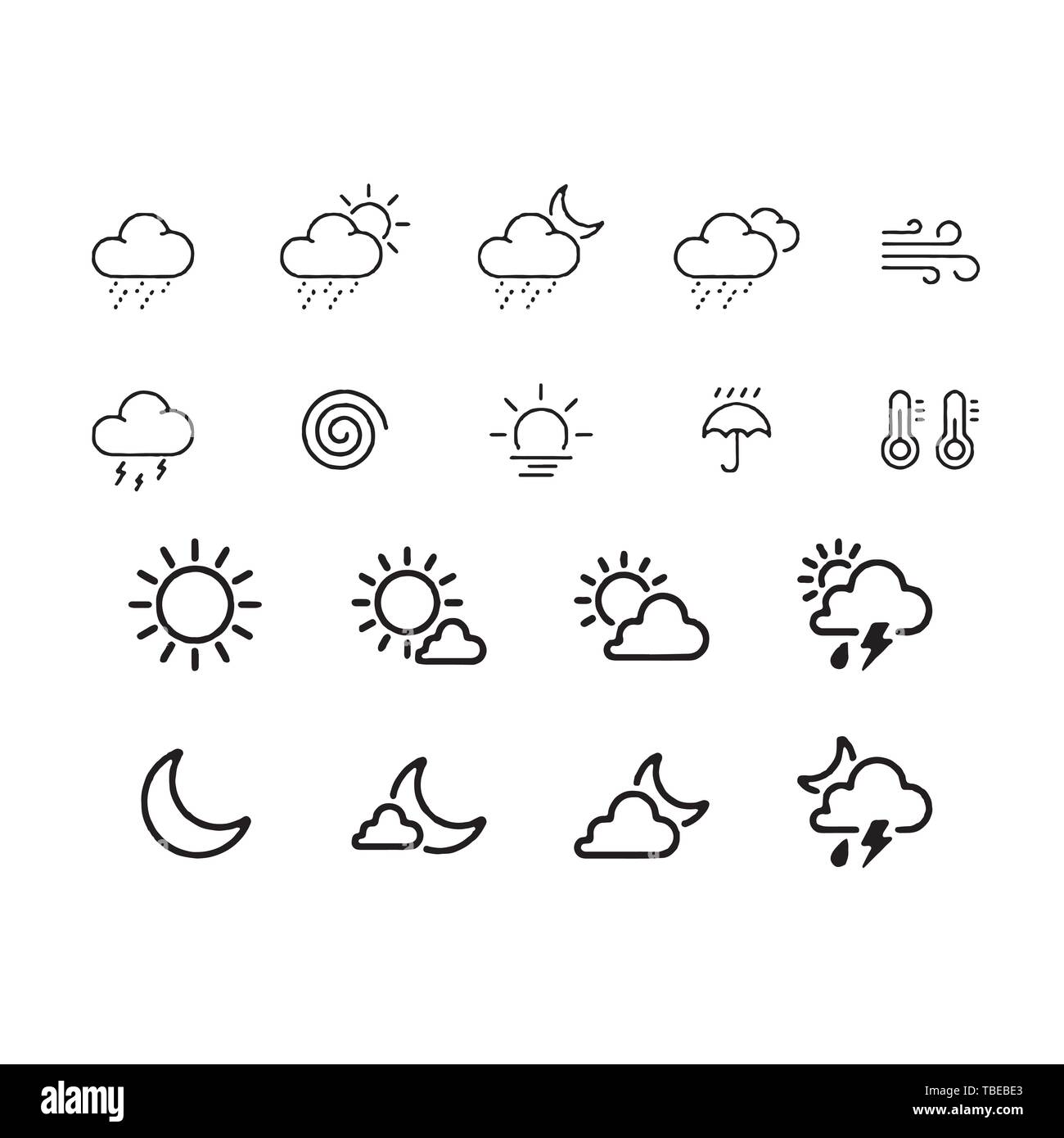 weather icons with White Background Vector Stock Vector Image & Art - Alamy