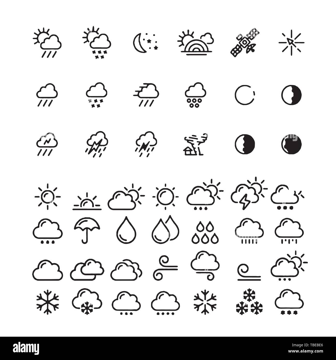 weather icons with White Background Vector Stock Vector Image & Art - Alamy