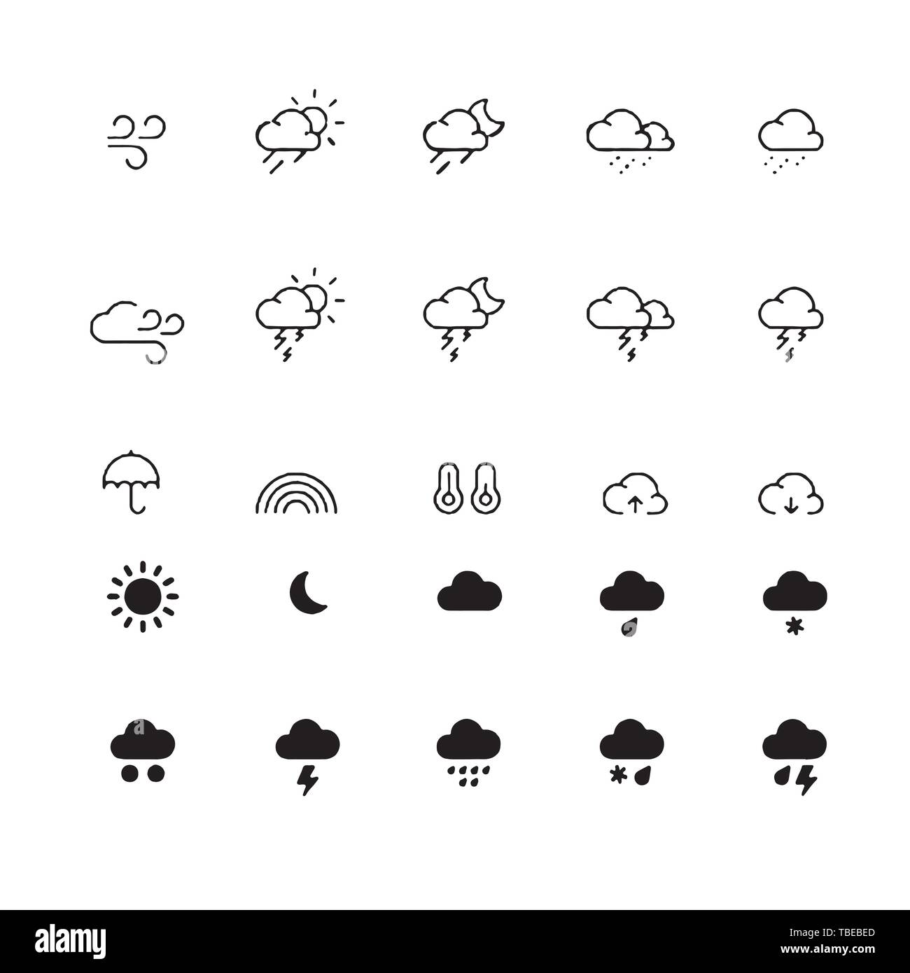 weather icons with White Background Vector Stock Vector Image & Art - Alamy