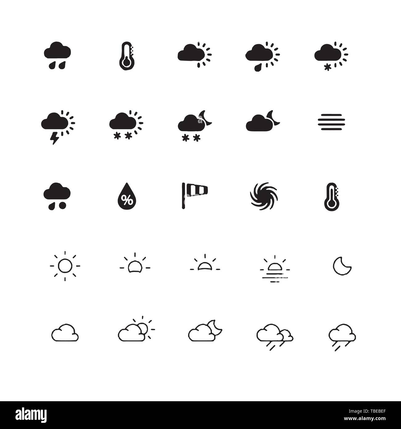 weather icons with White Background Vector Stock Vector Image & Art - Alamy