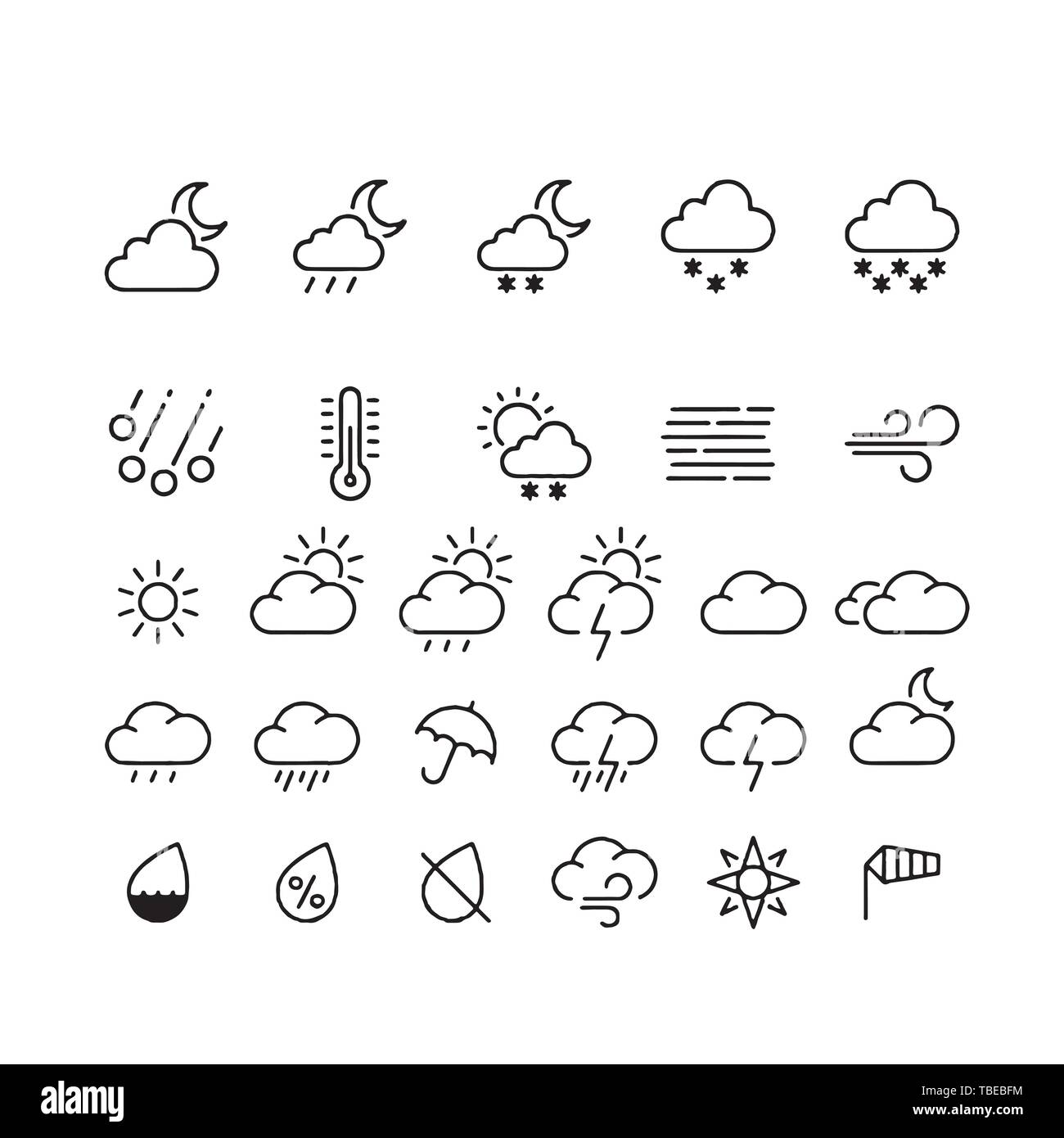 weather icons with White Background Vector Stock Vector Image & Art - Alamy
