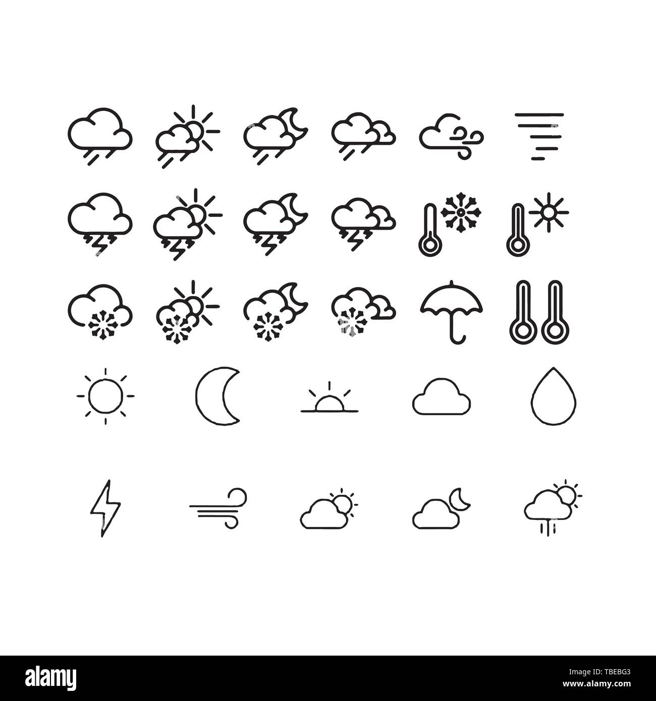weather icons with White Background Vector Stock Vector Image & Art - Alamy