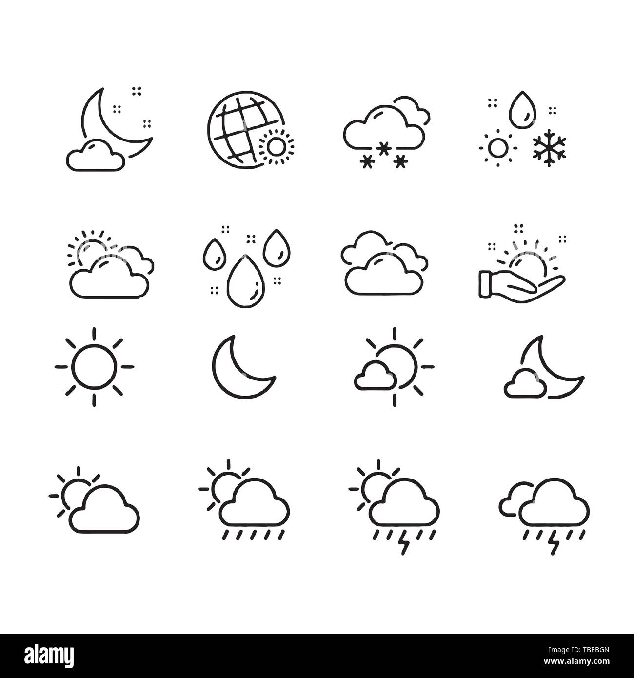 weather icons with White Background Vector Stock Vector Image & Art - Alamy