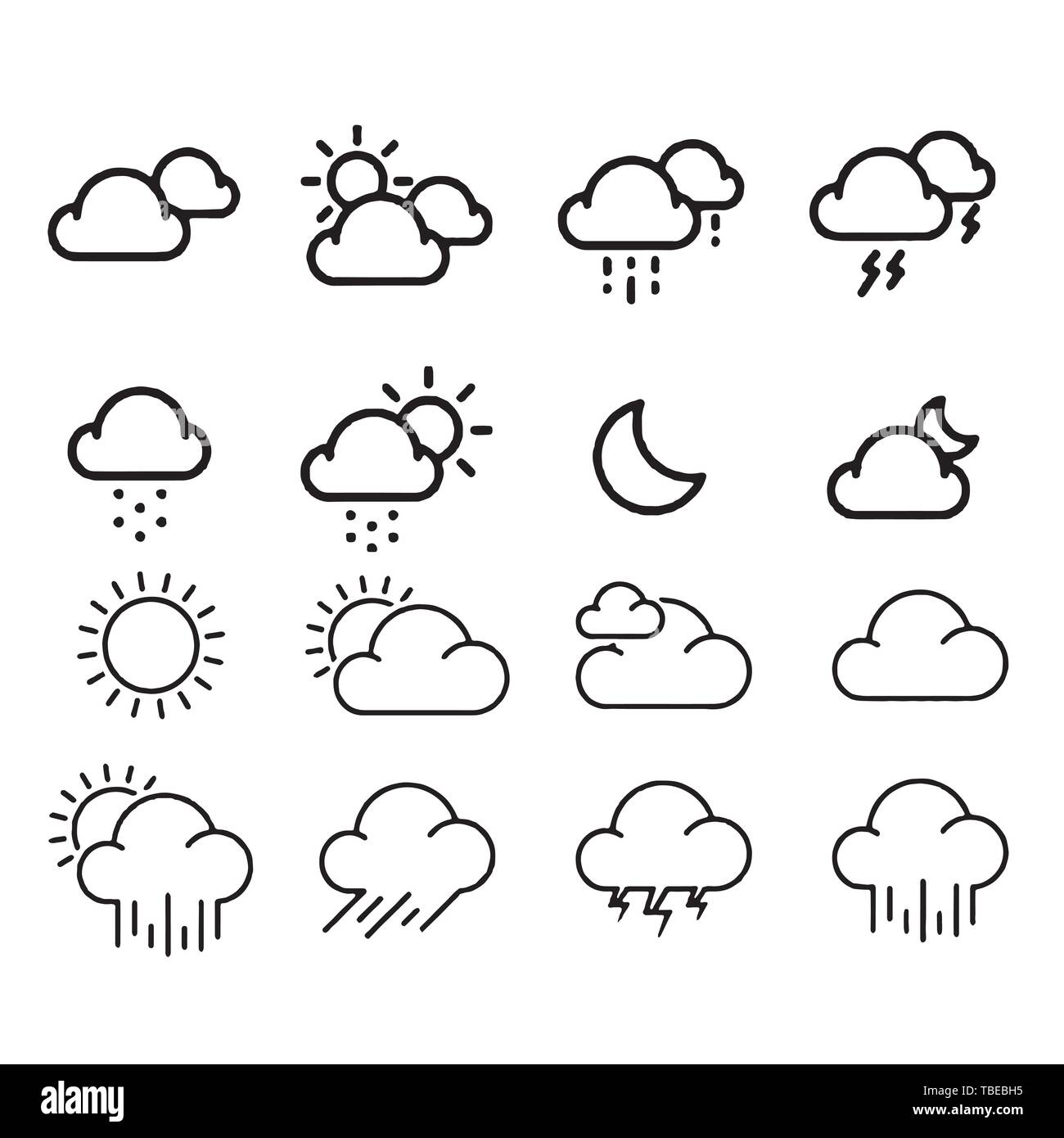 weather icons with White Background Vector Stock Vector Image & Art - Alamy