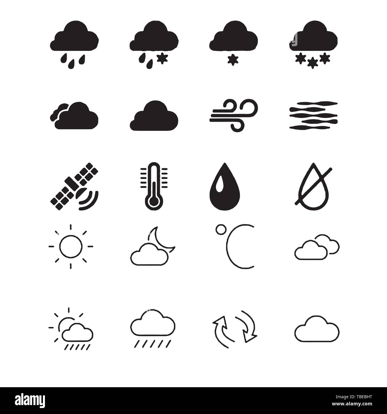 weather icons with White Background Vector Stock Vector Image & Art - Alamy