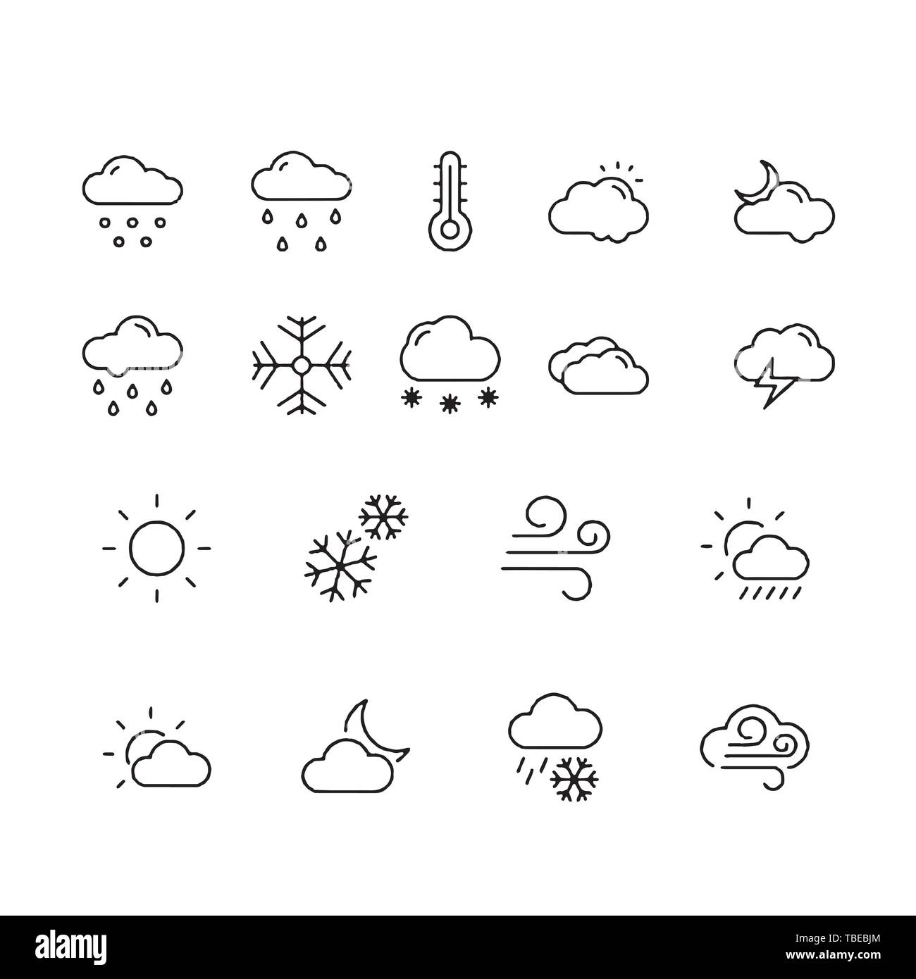 weather icons with White Background Vector Stock Vector Image & Art - Alamy