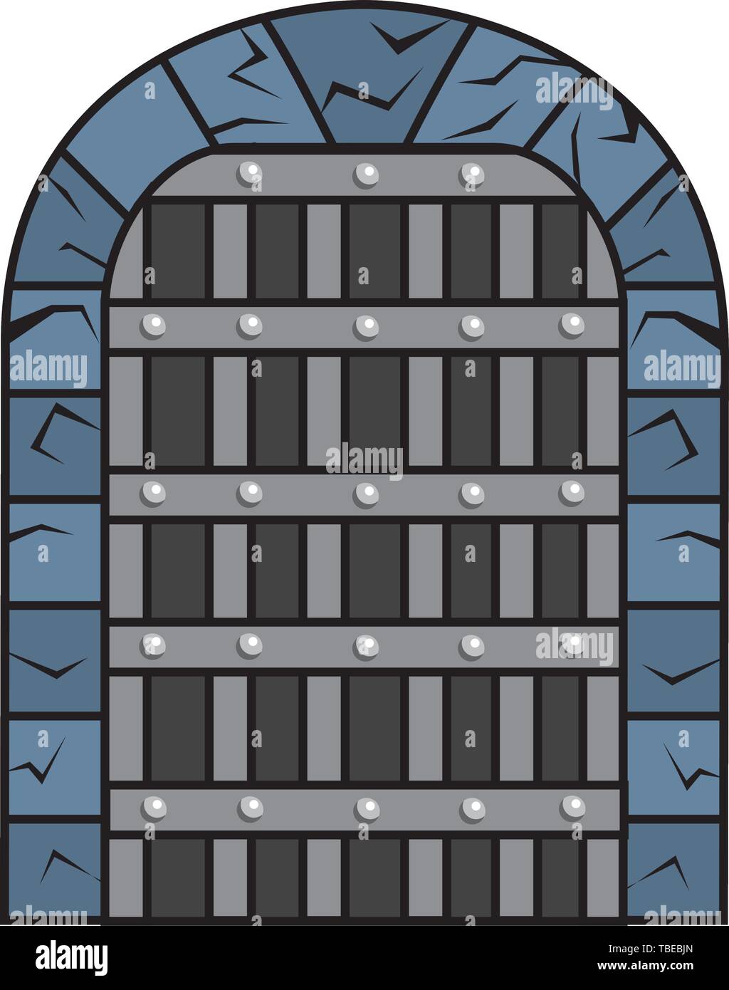 Medieval and jail door design, frame entrance architecture doorway and ...