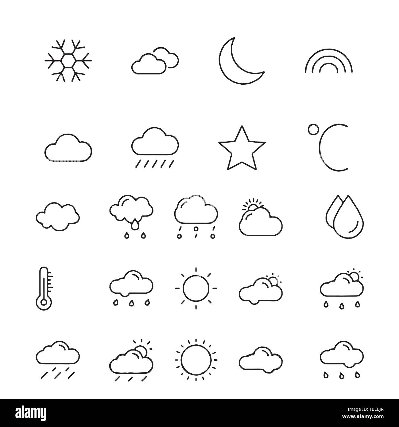 weather icons with White Background Vector Stock Vector Image & Art - Alamy