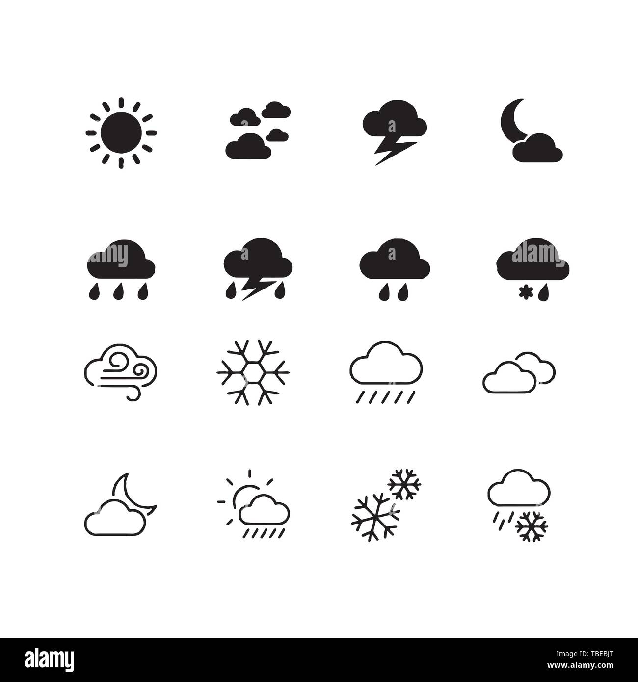 weather icons with White Background Vector Stock Vector Image & Art - Alamy