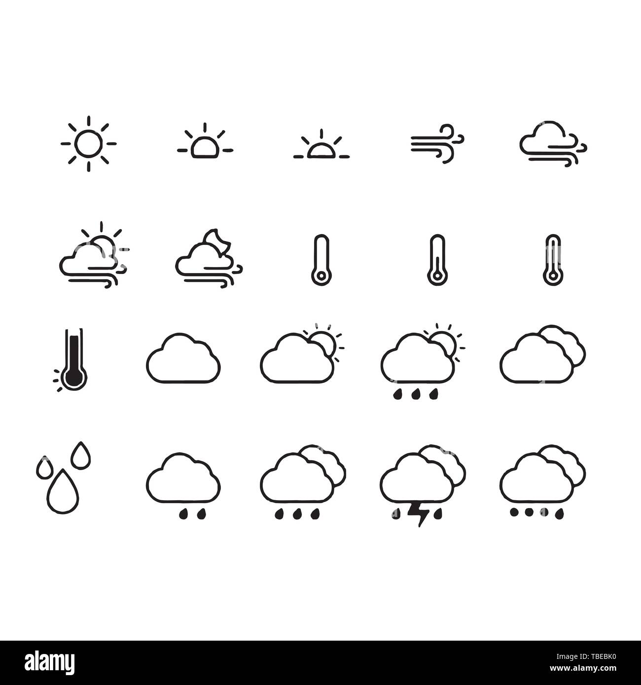 weather icons with White Background Vector Stock Vector Image & Art - Alamy